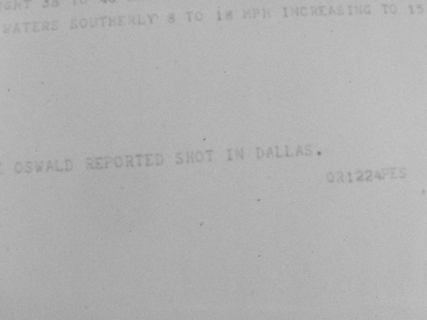 Lee Harvey Oswald Death Bulletin (1963) - Paul Schaefer Collection