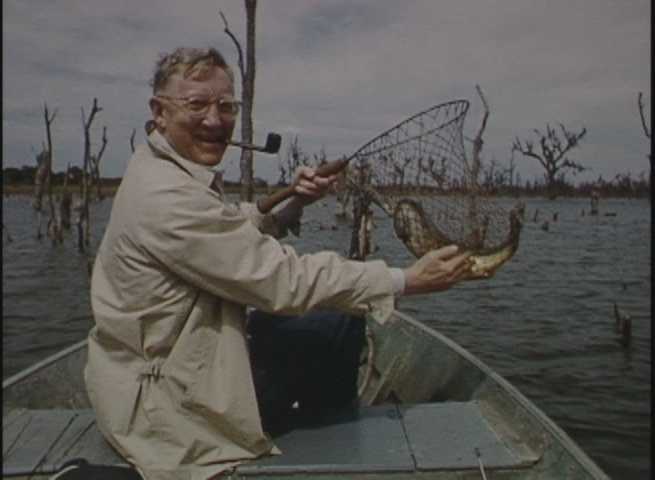 Dr. A.P. Beutel Fishing on Harris Reservoir (1959)
